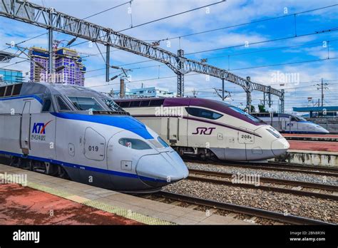 Busansouth Korea 1182020 Korail Korea High Speed Rail Ktx Trains In