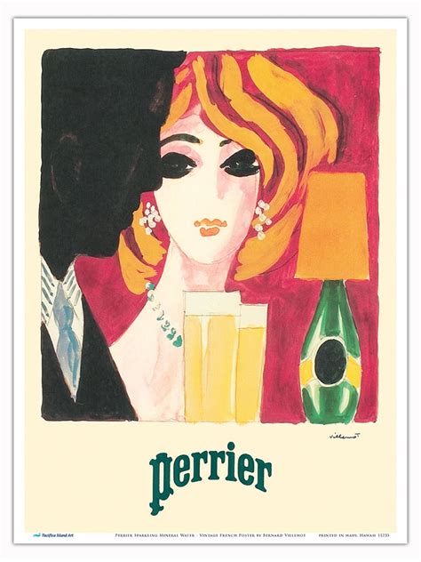 Perrier Sparkling Mineral Water Vintage French Advertising Poster By