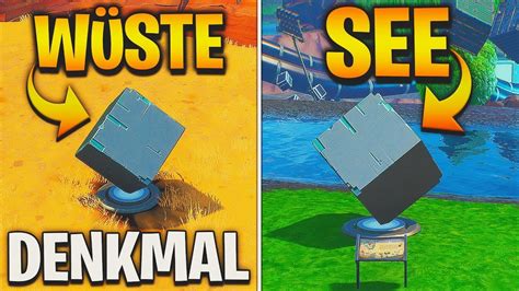 Fortnite Denkmal eines Würfels 2 Würfeldenkmäler Season 10 Welten treffen aufeinander
