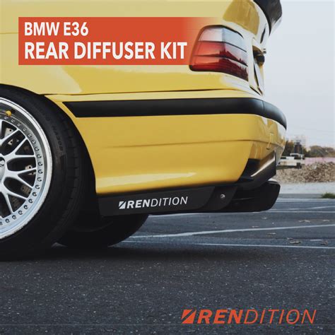Bmw E36 Rear Diffuser Kit V3 Oem Option By Rendition Rendition Design And Manufacturing