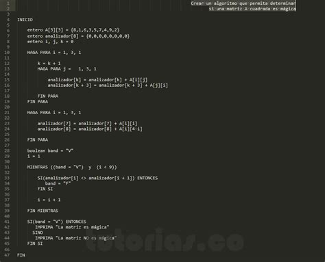 Arreglos Pseudocodigo Matriz Cuadrada Mágica