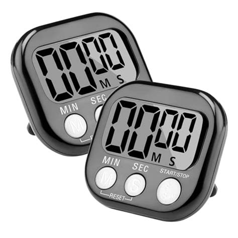 2 Pcs Magnetic Kitchen Timer Big Digits Large Lcd Screen Display Timer Digital Clock Countdown