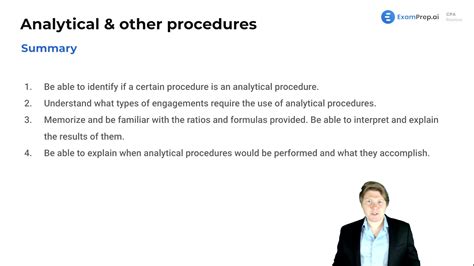 Analytical And Other Procedures Summary