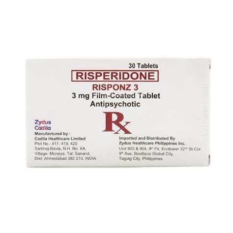 Risponz 3 Risperidone 3mg Film Coated Tablet 30s Price In The