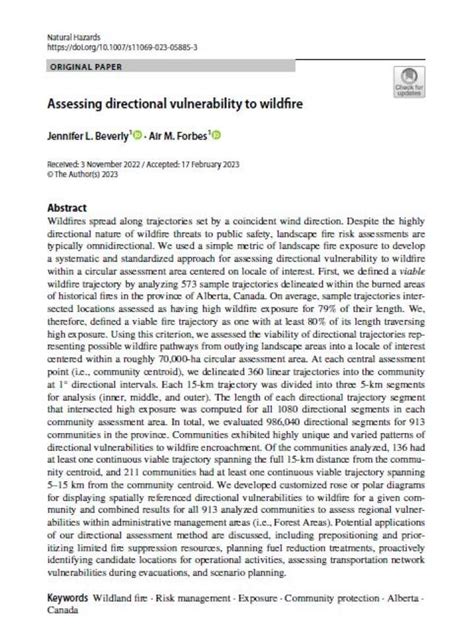 Assessing Directional Vulnerability To Wildfire Preventionweb