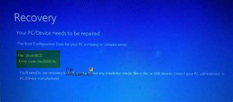 修复 Windows 11 10 中的 0xc000014c 启动 Bcd 错误 Tech Club