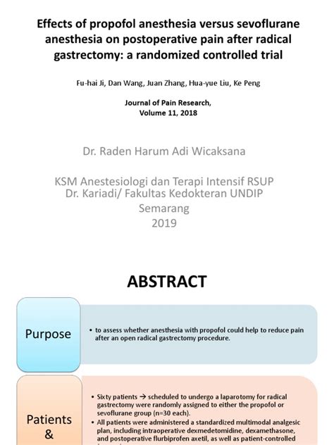 Effects Of Propofol Anesthesia Versus Sevoflurane Pdf Anesthesia