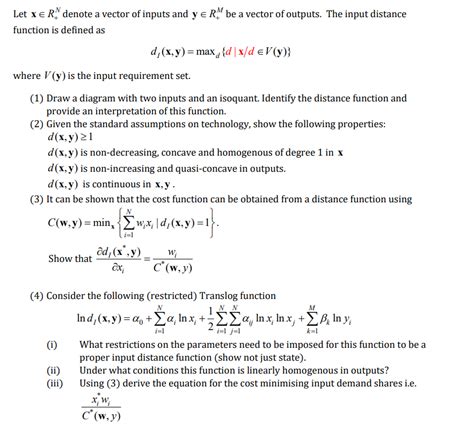 Solved Let X∈rn Denote A Vector Of Inputs And Y∈rm Be A