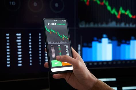Premium Photo Closeup Hand Mobile Decreasing Graphs Person Is