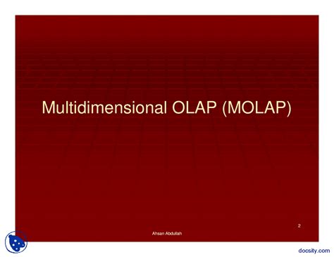 Multidimensional Olap Molap Basics Of Data Warehousing Lecture Slides Docsity
