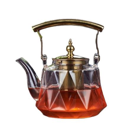 1l Glass Teapot With Removable Infuser Filterable Household Heat
