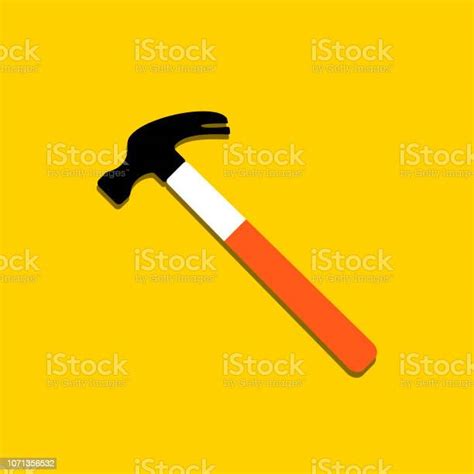 Vector Colorful Illustration Icon Of Hammer And Nail Catcher Stock
