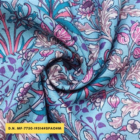 Sky Blue Base Color Floral Digital Printed Fabric At Best Price In
