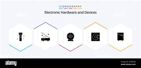 Devices 25 Glyph icon pack including technology. minidisc. equipment. electronics. devices Stock ...