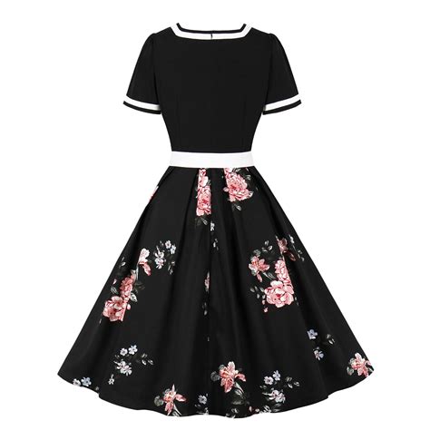 Wenini Sundresses For Women Plus Size Pleated Swing Party Prom Vintage