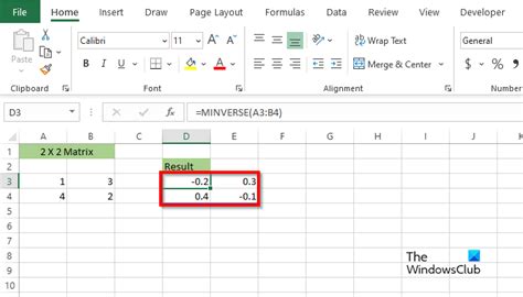 how to use the minverse and mmult functions in excel