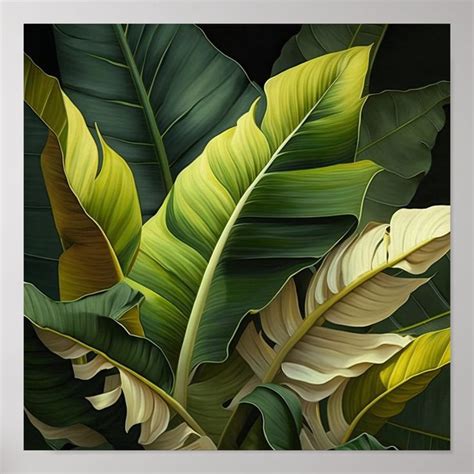 Banana Leaves Art Print Poster Zazzle Banana Leaf Art Leaf Art