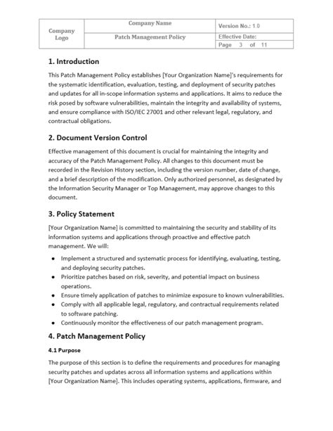 Iso 27001 Patch Management Policy Template Iso 27001 Pro Llc
