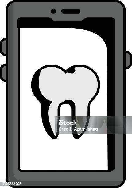 치과 의사 모바일 앱 개념 치아 액세서리 상점 벡터 아이콘 디자인 틀니 기호 구강 건강 관리 기호 치과 기구 스톡 일러스트레이션 건강 진단에 대한 스톡 벡터 아트 및 기타