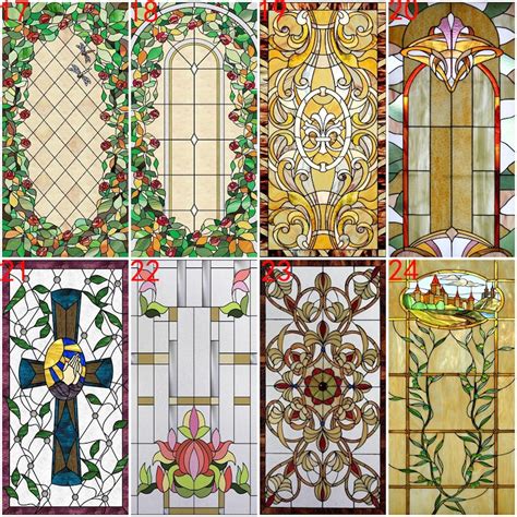 Customized Window Film Frosted Stained Glass Films Privacy Static Cling