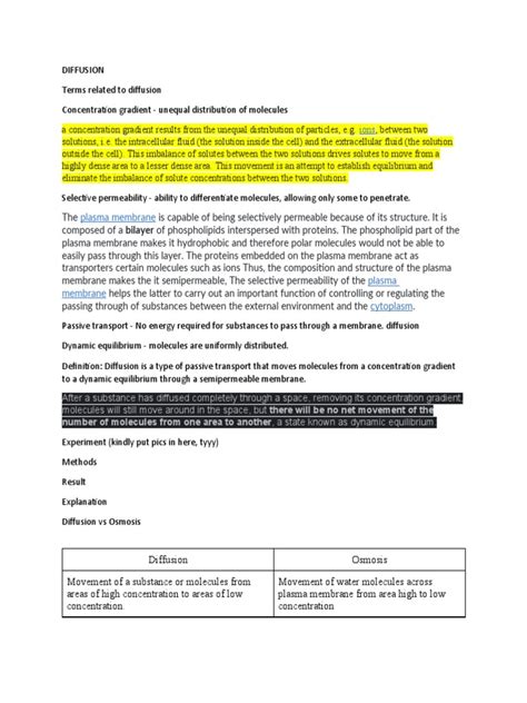 Diffusion Pdf Cell Membrane Diffusion