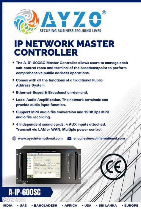 Ayzo Range Of Ip Network Master Controller Sahil Banbah