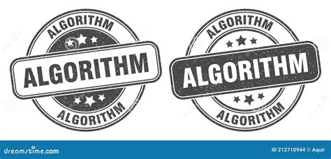 Algorithm Stamp Algorithm Label Round Grunge Sign Stock Vector