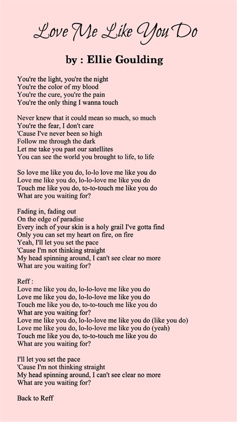 Love Me Like You Do Ellie Goulding Song Lyrics Wallpaper Pop
