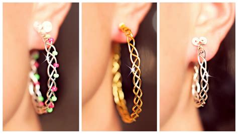 3 Easy Braided Earrings Earrings Diy Simple Diy Youtube