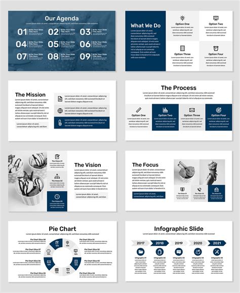 Minimal Modern Canva Slides Presentation Template Navy Dark Blue Clean