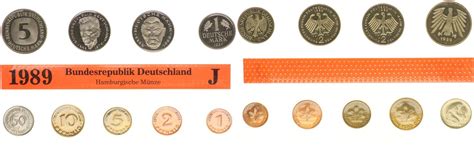 Deutschland BRD Kurssätze 1Pf bis 5 DM BRD Kurssatz Einzelplatte