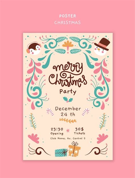 크리스마스 포스터 템플릿 디자인 무료 Psd 파일
