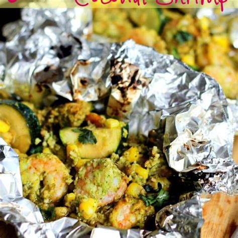 Grilled Lime Coconut Shrimp Foil Packs • Domestic Superhero