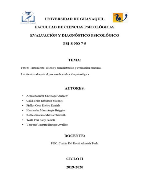 resumen fase 6 y tecnicas pdf observación evaluación