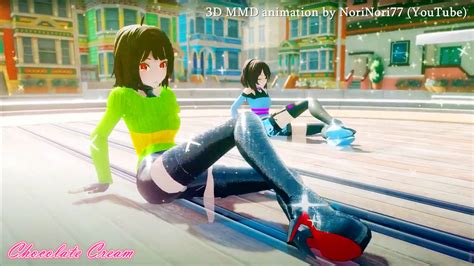 3d Frisk And Chara Sweet Chocolate Cream Dance Mmd By Norinori77 On