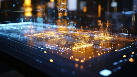 Futuristic Smart City Data Visualization Displaying Urban Information Flow Stock Image Image