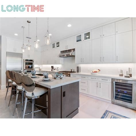 Customized Modern High Gloss White Paint MDF Board Lacquer Kitchen