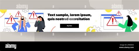 Frustrated People Reacting To Danger Exclamation Marks Problem Cyber Attack Hacking Warning