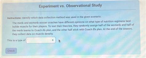 Solved Experiment Vs Observational Studyninstructions