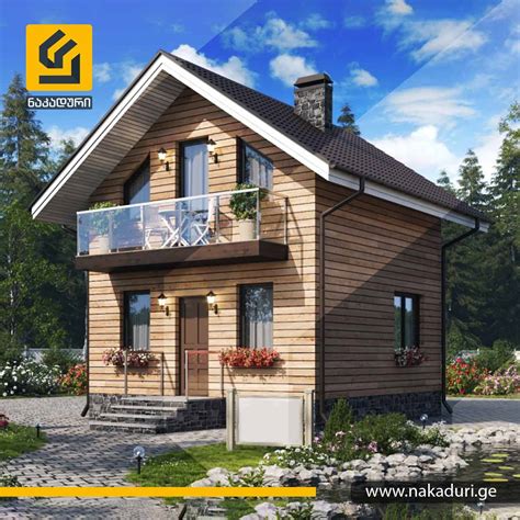 კერძო სახლების მშენებლობა ხის მასალით Nakaduri Ge