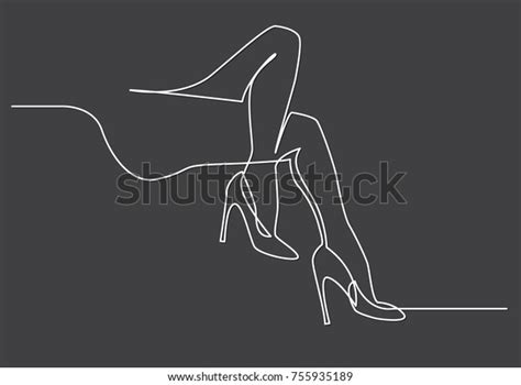 Continuous Line Drawing Naked Women Legs Stock Vector Royalty Free Shutterstock
