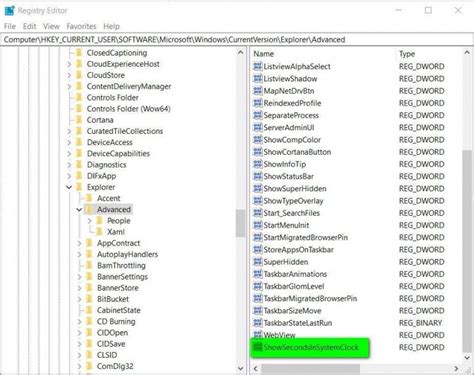 How To Display Seconds In The System Clock In Windows