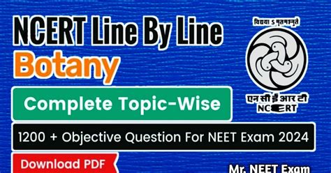 Neet Study Material 2024 Ncert Line By Line Botany Complete Topic Wise