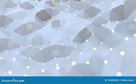 Белый полигональный космос с узлами и линиями иллюстрацией перевода 3d