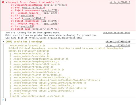 Can T Resolve Fs And Require Problem Issue Matfish Vue Tables GitHub