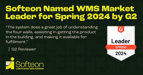 Softeon On Linkedin Softeon Named Warehouse Management System Wms Market Leader By G2