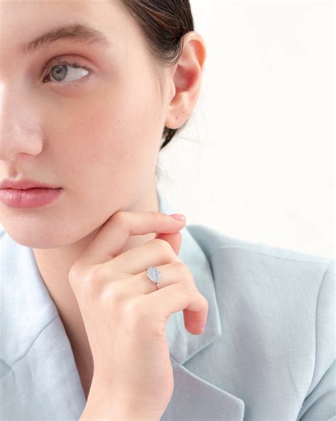 Cloud Ring Silver Blue Agate Bin Select