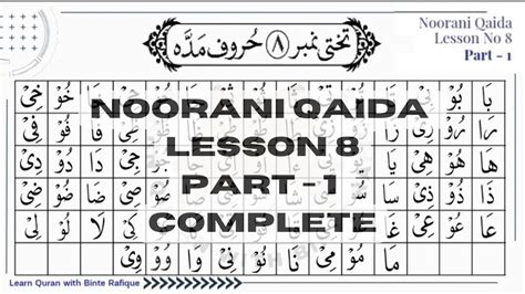 Noorani Qaida Lesson 8 Part 1 Complete Learn Qaida Takhti 8