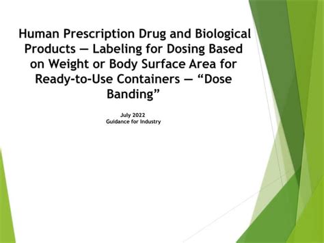 Labeling For Dosing Based On Weight Or Bsa “dose Banding” Pptx