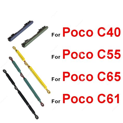 Кнопки питания для Xiaomi Poco C40 C55 C65 C61 кнопки ВКЛВЫКЛ Звука